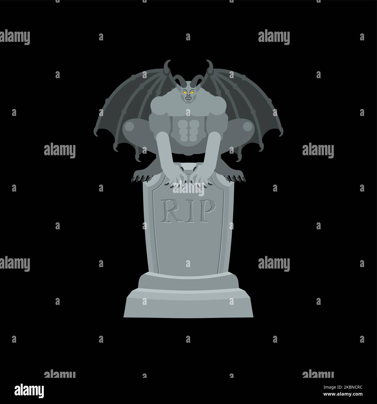 Gargoyle isolated. Stone demonic character, monster. Fantastic ...