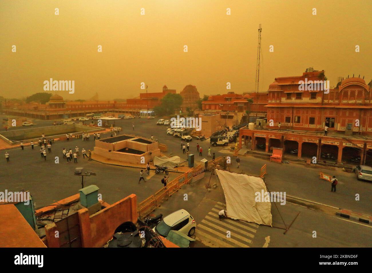 Dusty clouds hover over at Badi Chopad during the Dust Storm and bad ...