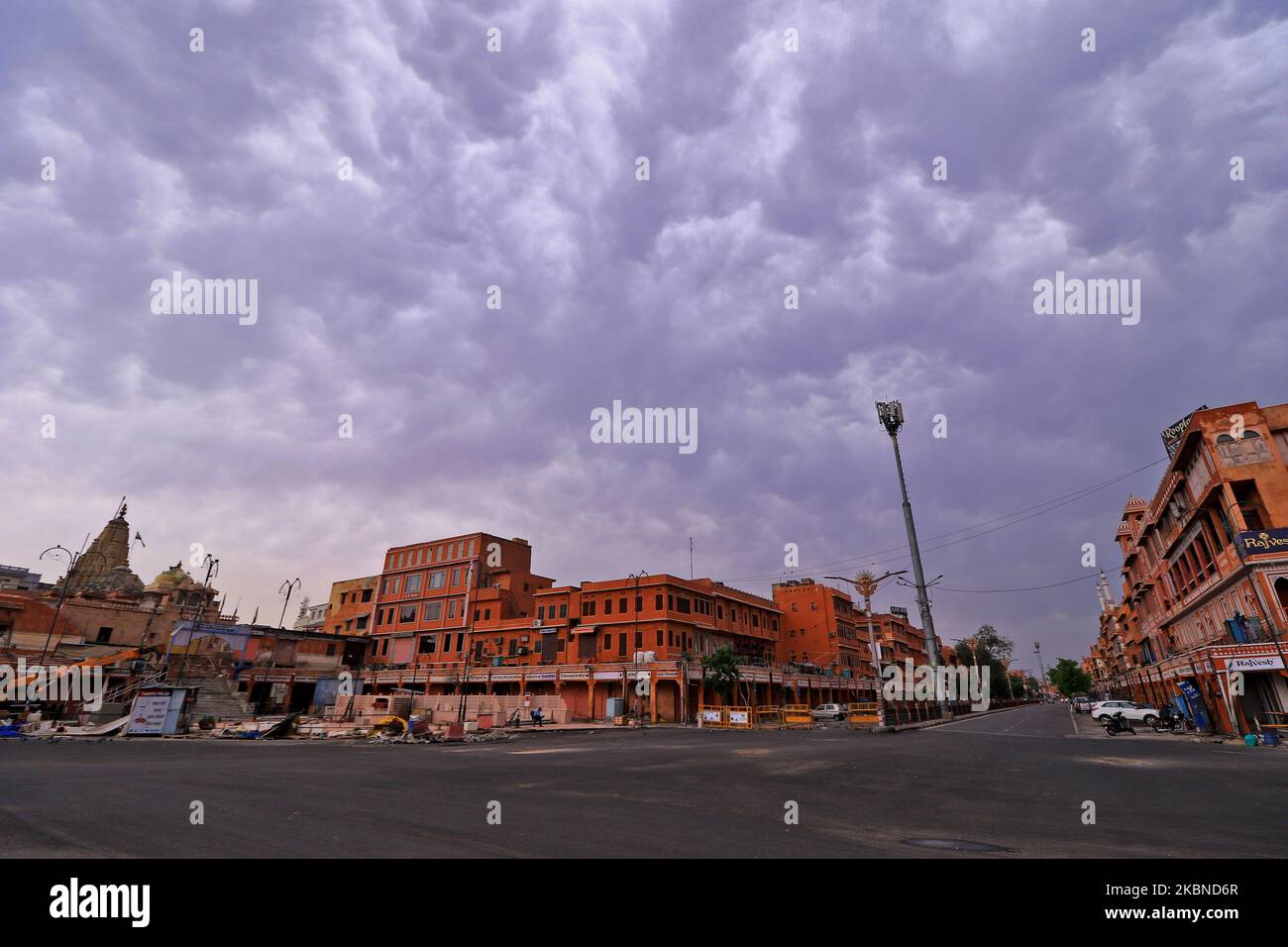 Dark clouds hover over at Badi Chopad during the Dust Storm and bad ...