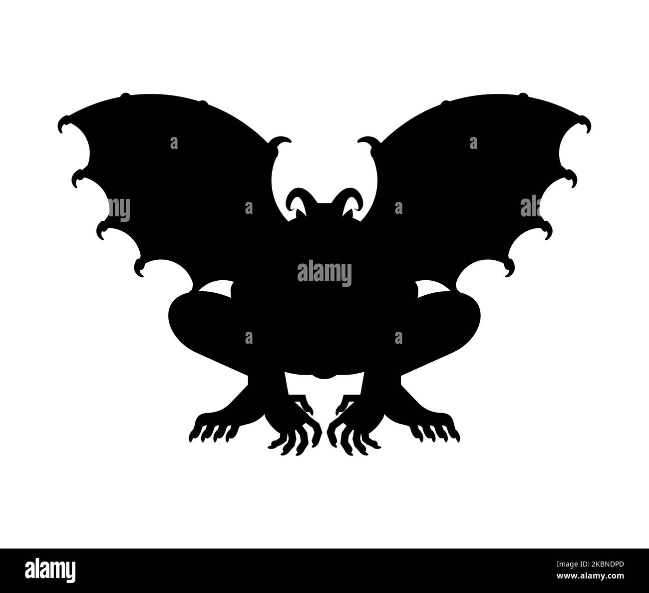 Gargoyle silhouette isolated. Stone demonic character, monster ...