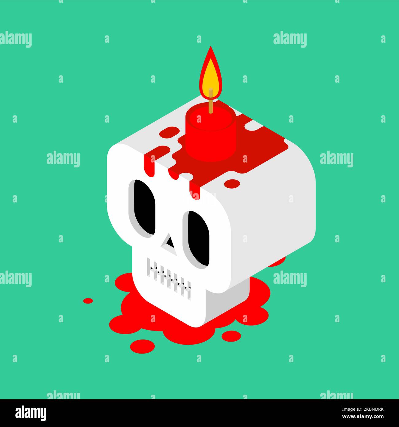 Skull with candle isolated. Magic candle for the ritual. Witch ...