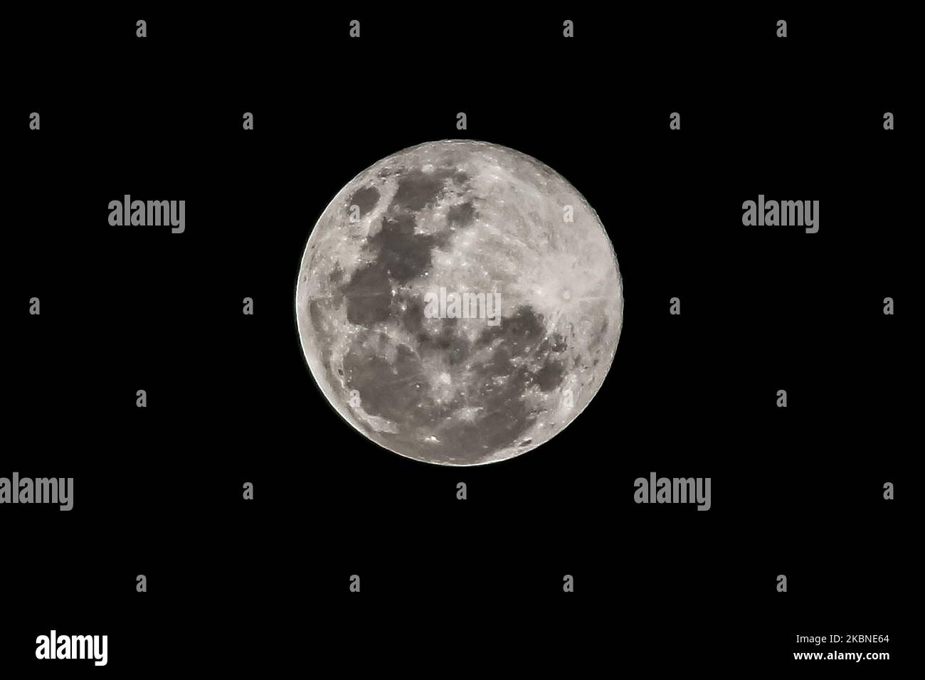 A super moon also called super flower moon seen in Yogyakarta ...