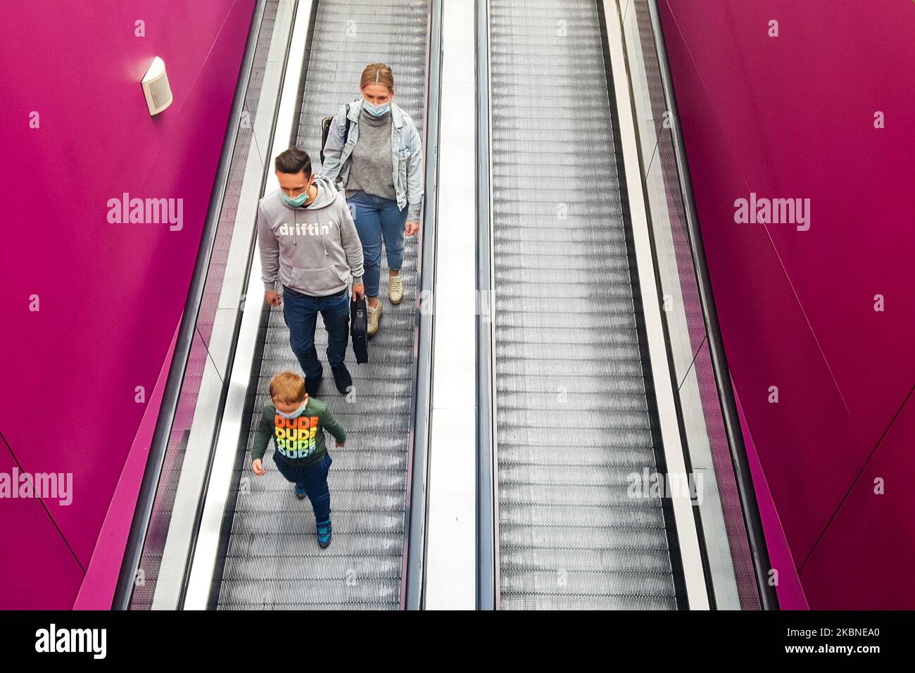 Customers are seen inside Bonarka shopping mall after reopening during ...