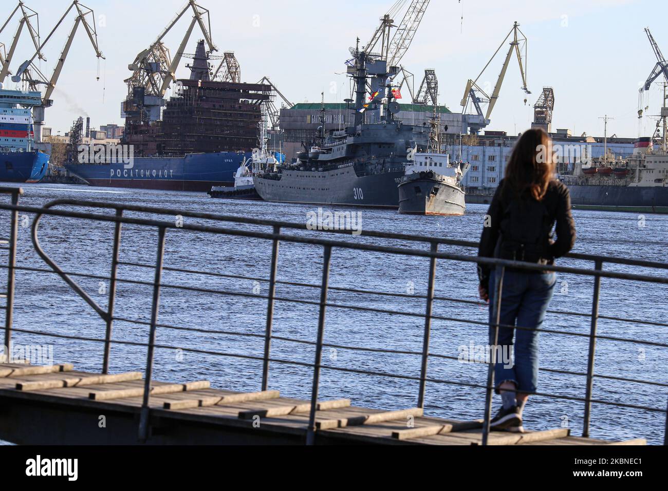 The military training ship “Perekop» arrives in Saint Petersburg to ...