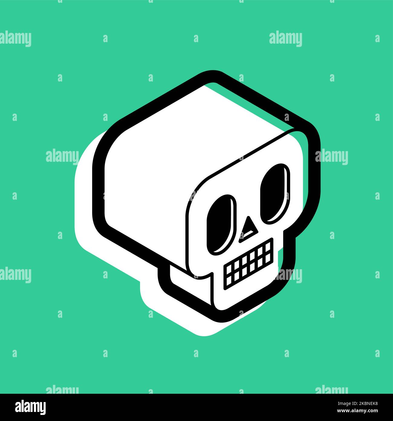 Skull isometric style icon. Cranium sign Vector illustration Stock ...