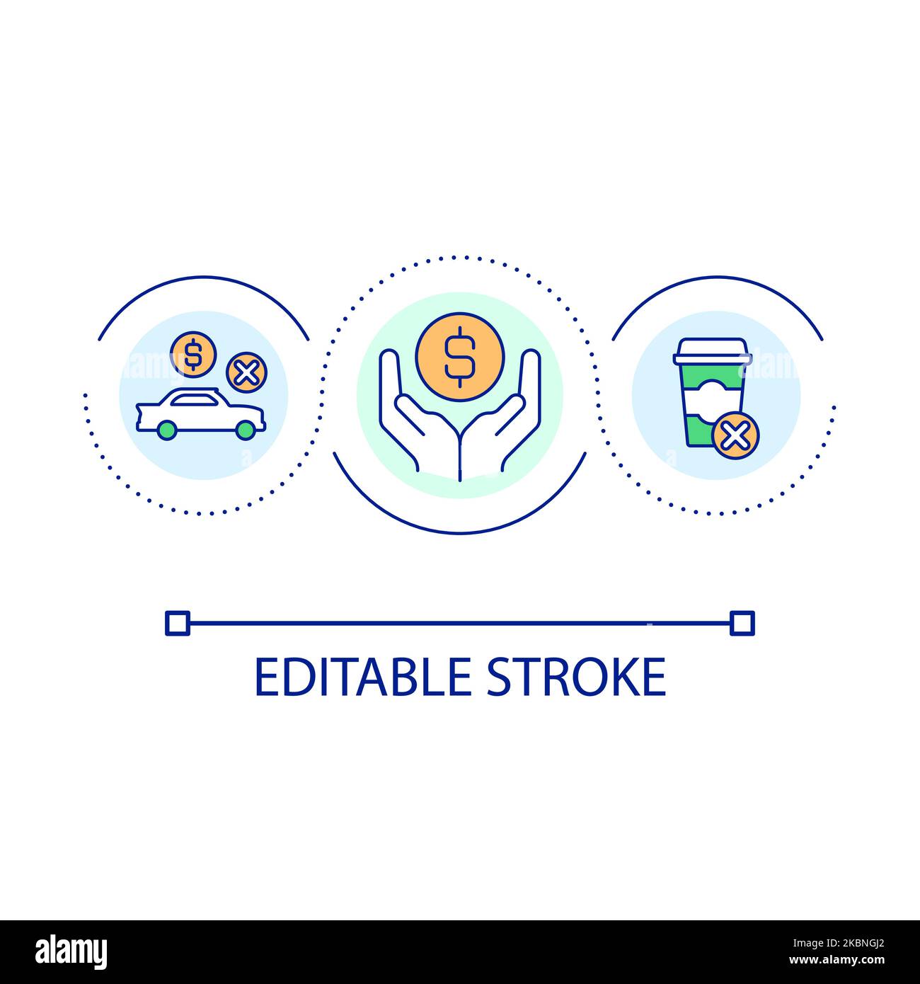 Saving money tips loop concept icon Stock Vector Image & Art - Alamy