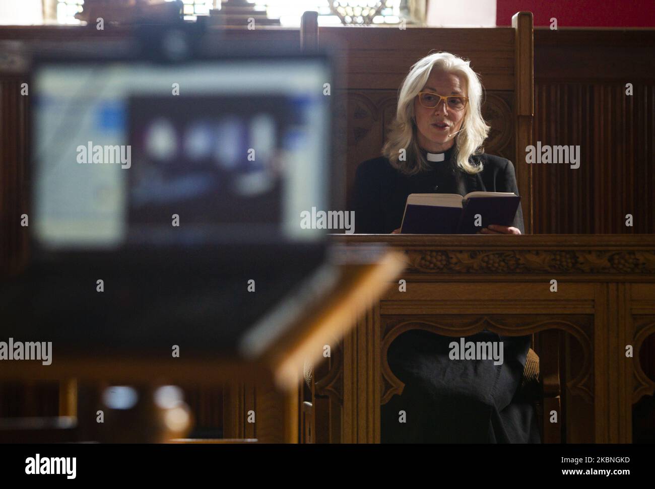Reverend Anna Rodwell prerecords a Sunday service at Ednam Parish ...