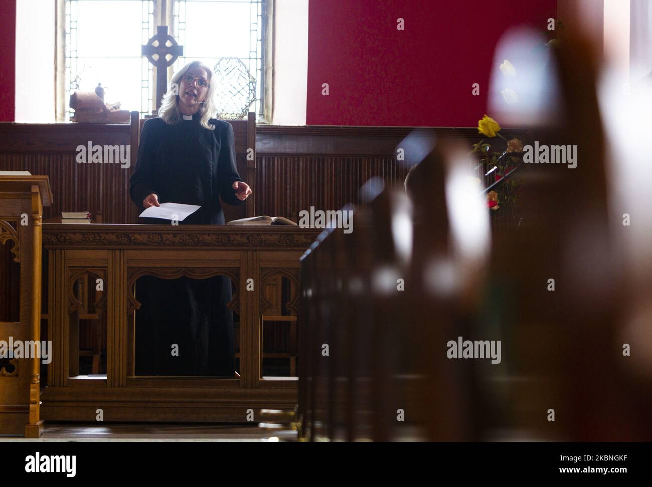 Reverend Anna Rodwell prerecords a Sunday service at Ednam Parish ...