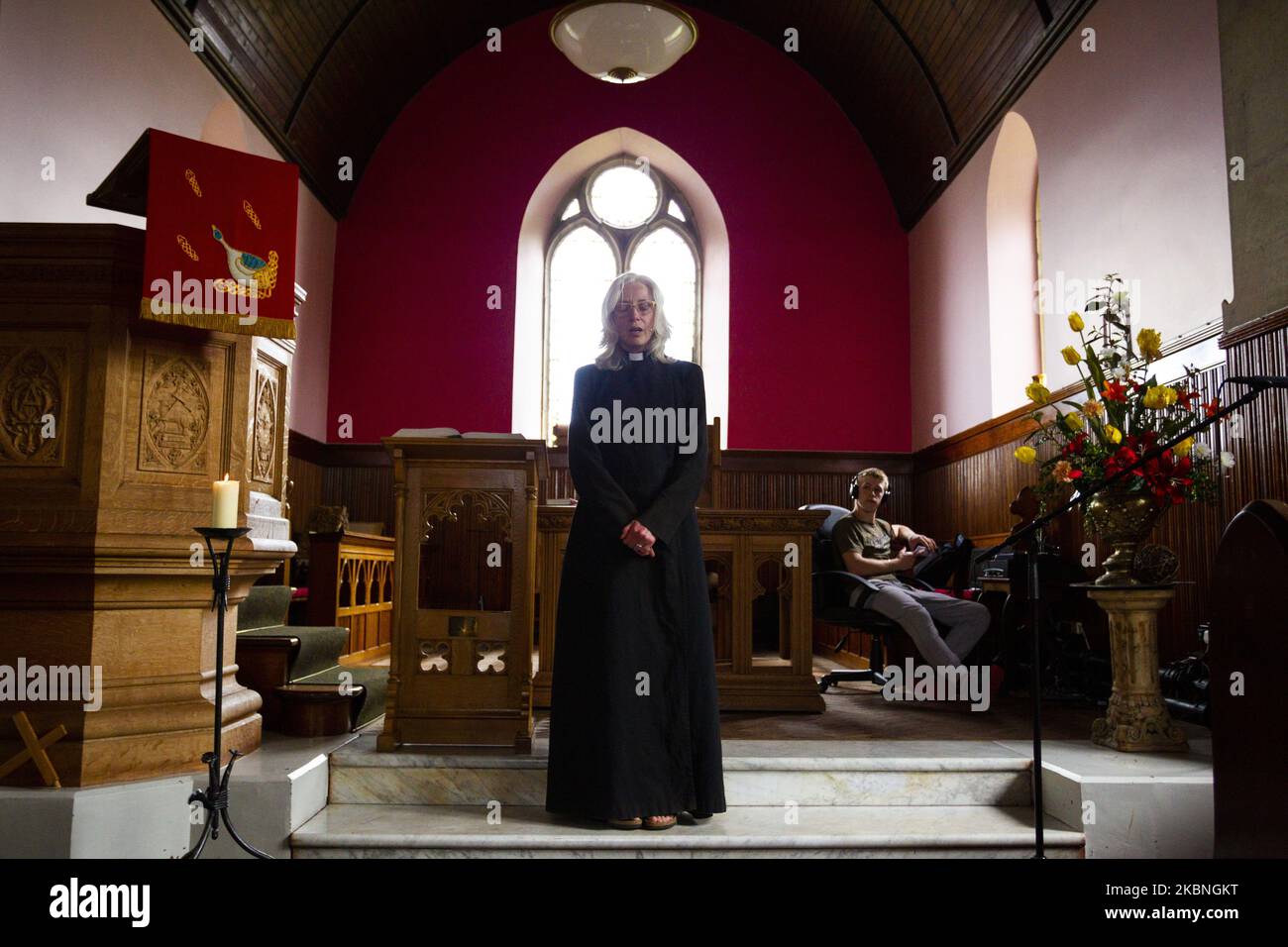 Reverend Anna Rodwell prerecords a Sunday service at Ednam Parish ...