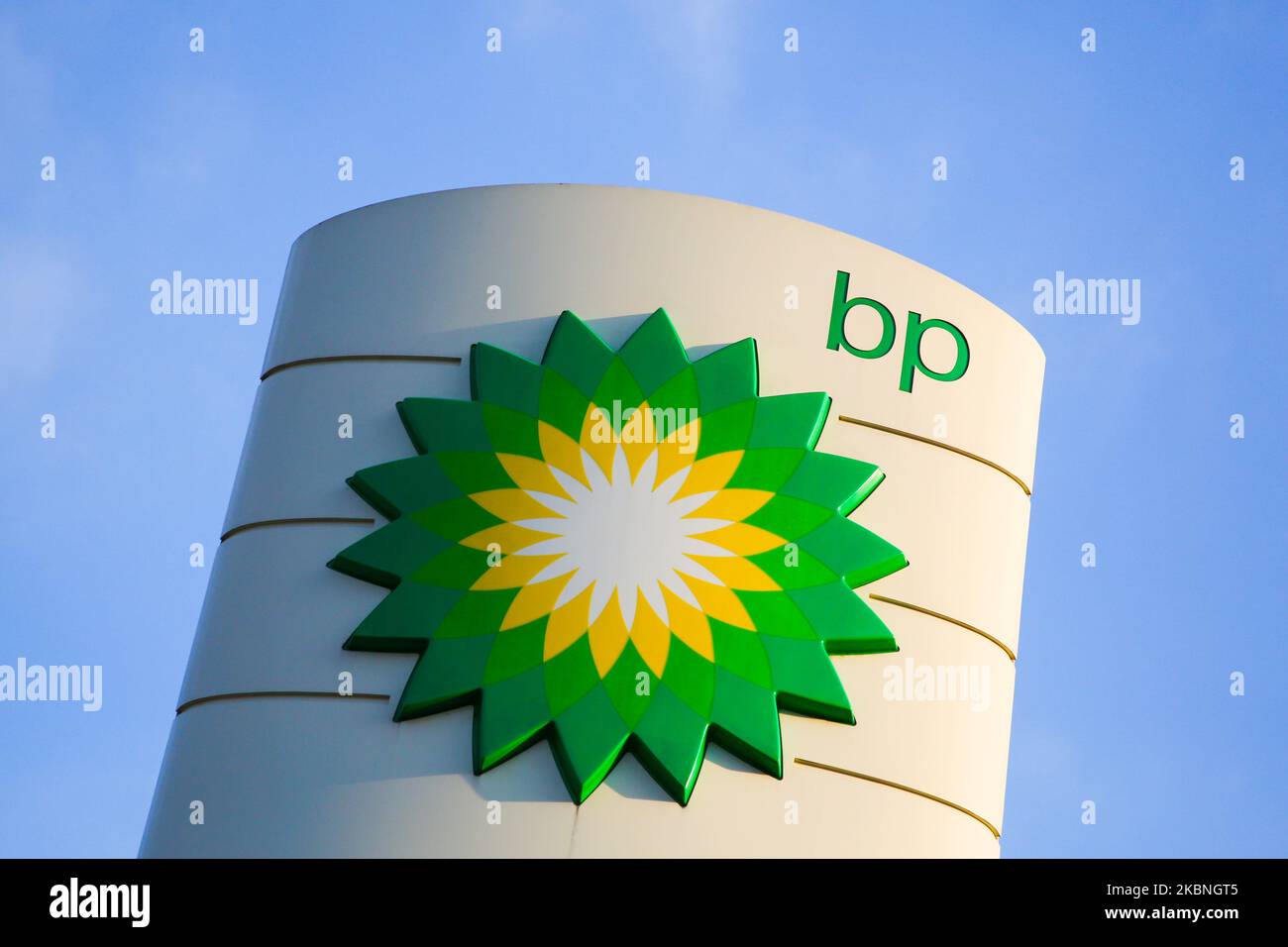 BP logo is seenr in Krakow, Poland on 30th November, 2019. (Photo by ...