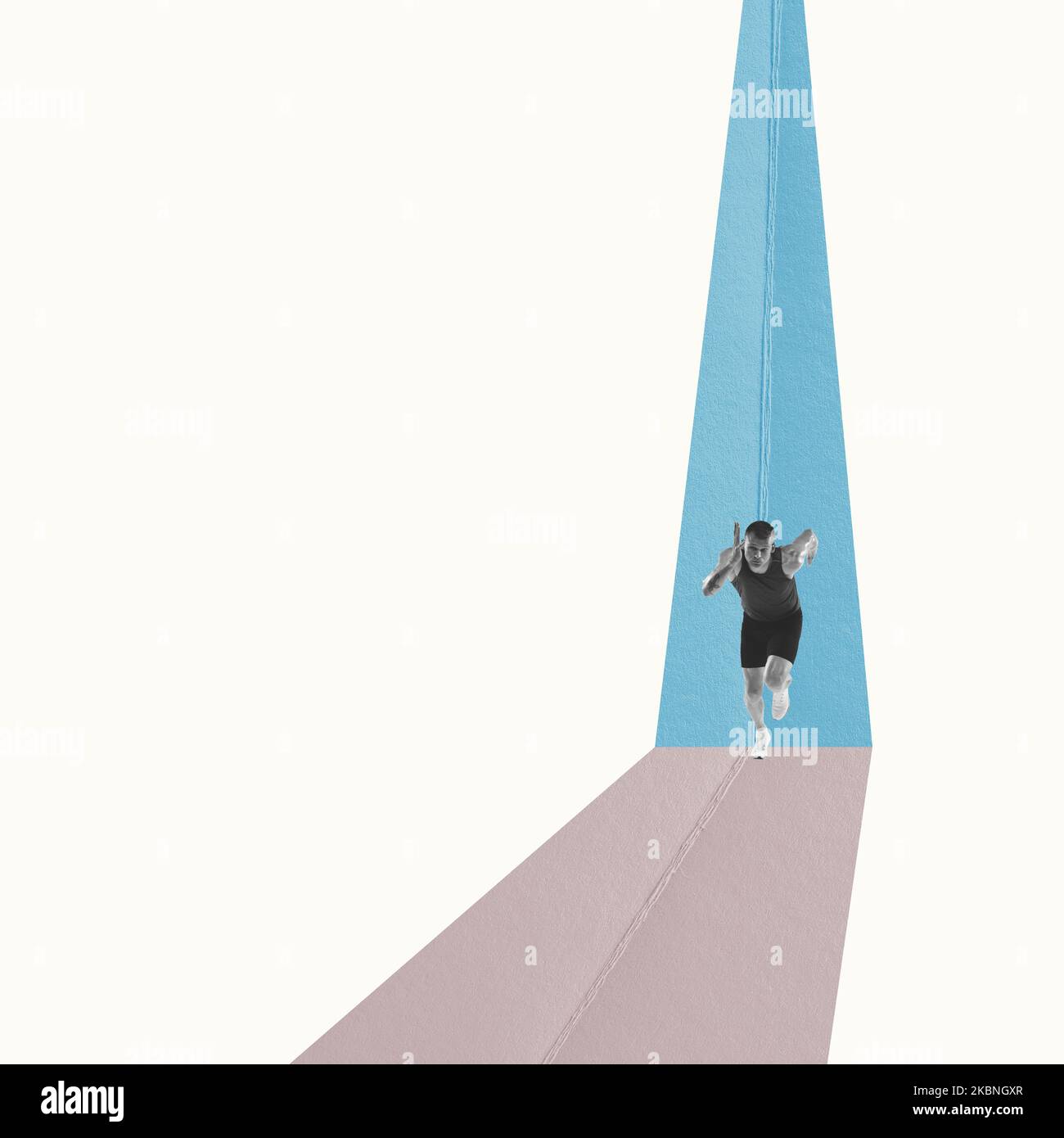 Creative artwork in retro style. Endless road. Man, professional ...