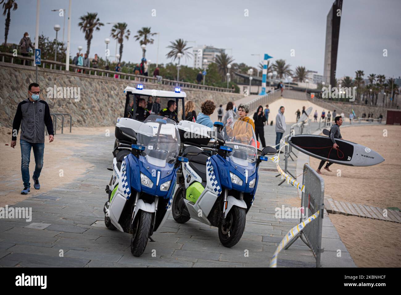 Barcelona police on beach hi-res stock photography and images - Alamy