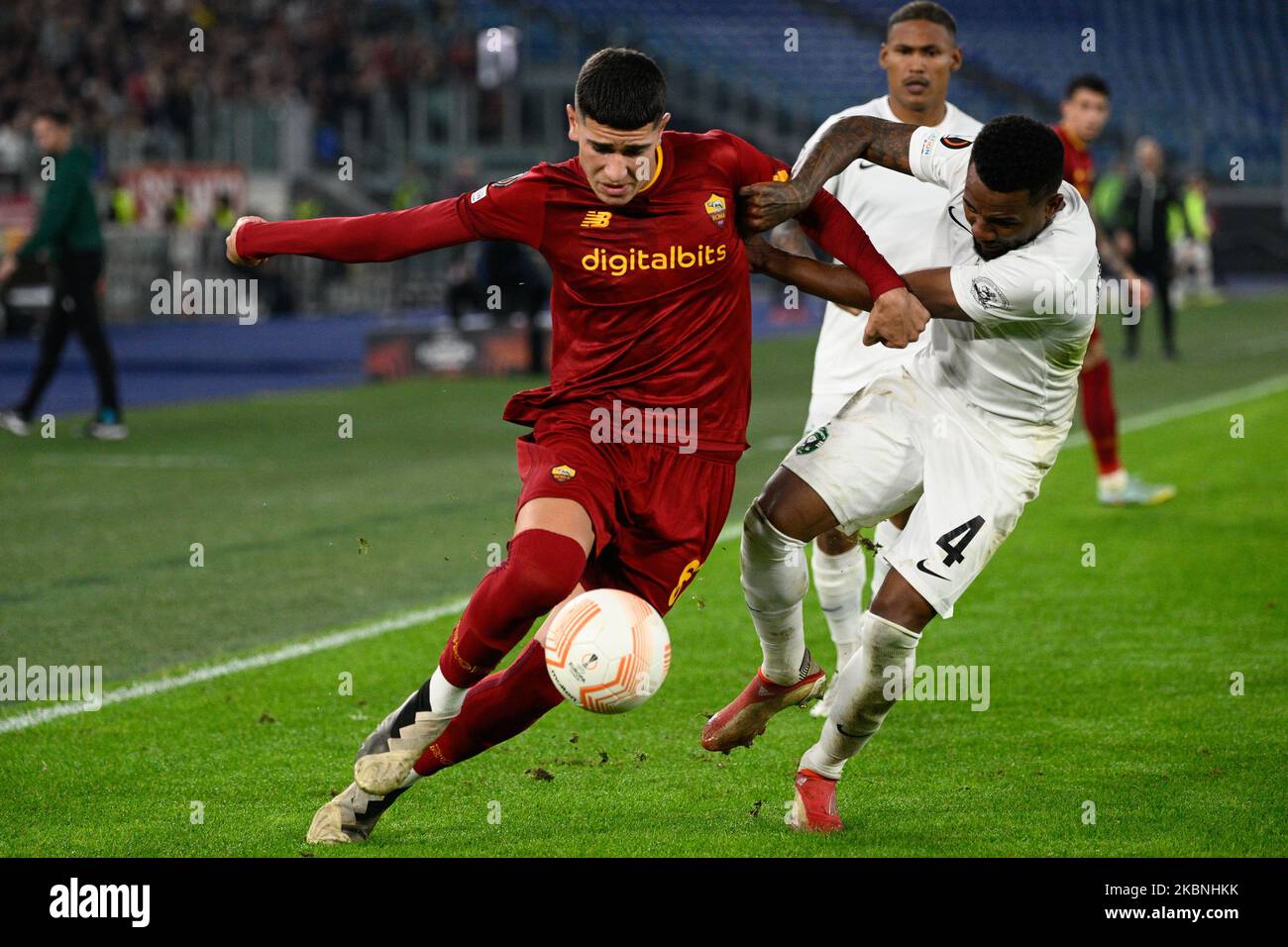 Cristian Volpato (AS Roma) Cicinho (PFC Ludogorets) during the UEFA ...