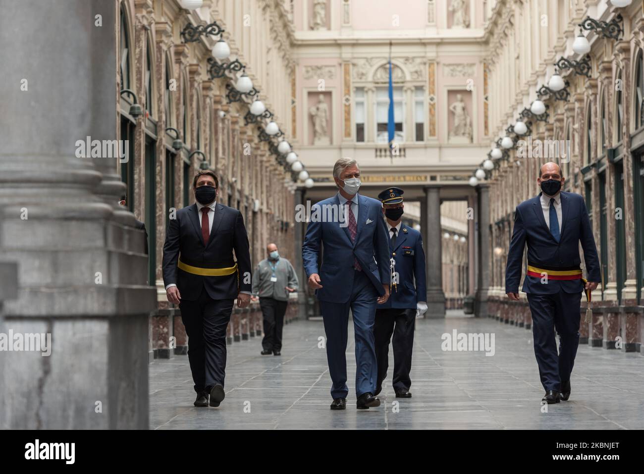 King Philippe - Filip Of Belgium is seen walking at La Galerie Du Roi ...