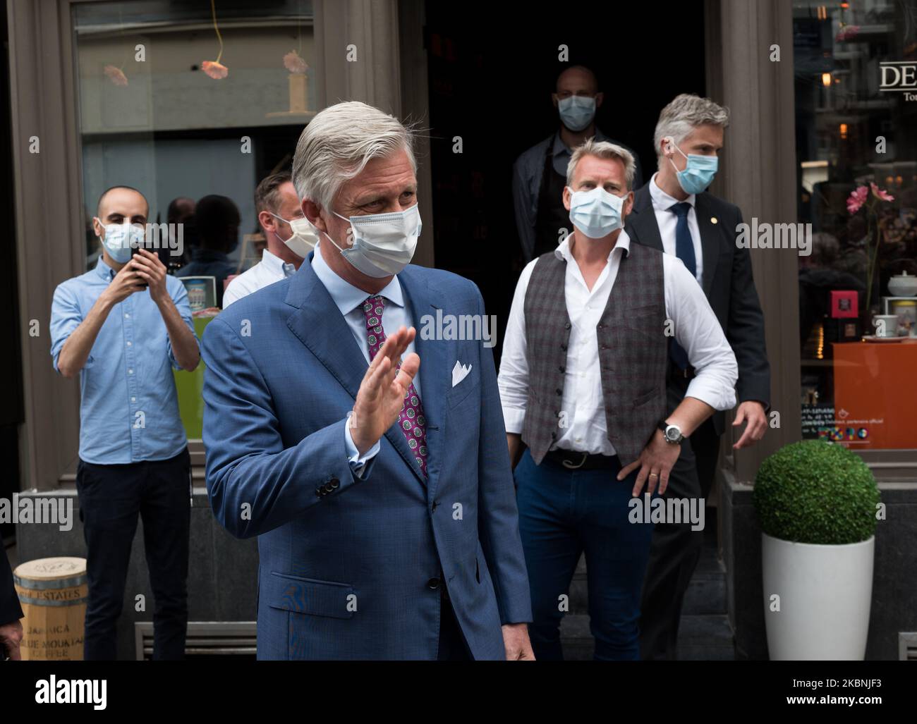 King Philippe - Filip Of Belgium is seen leaving Cafés Delahaut in ...