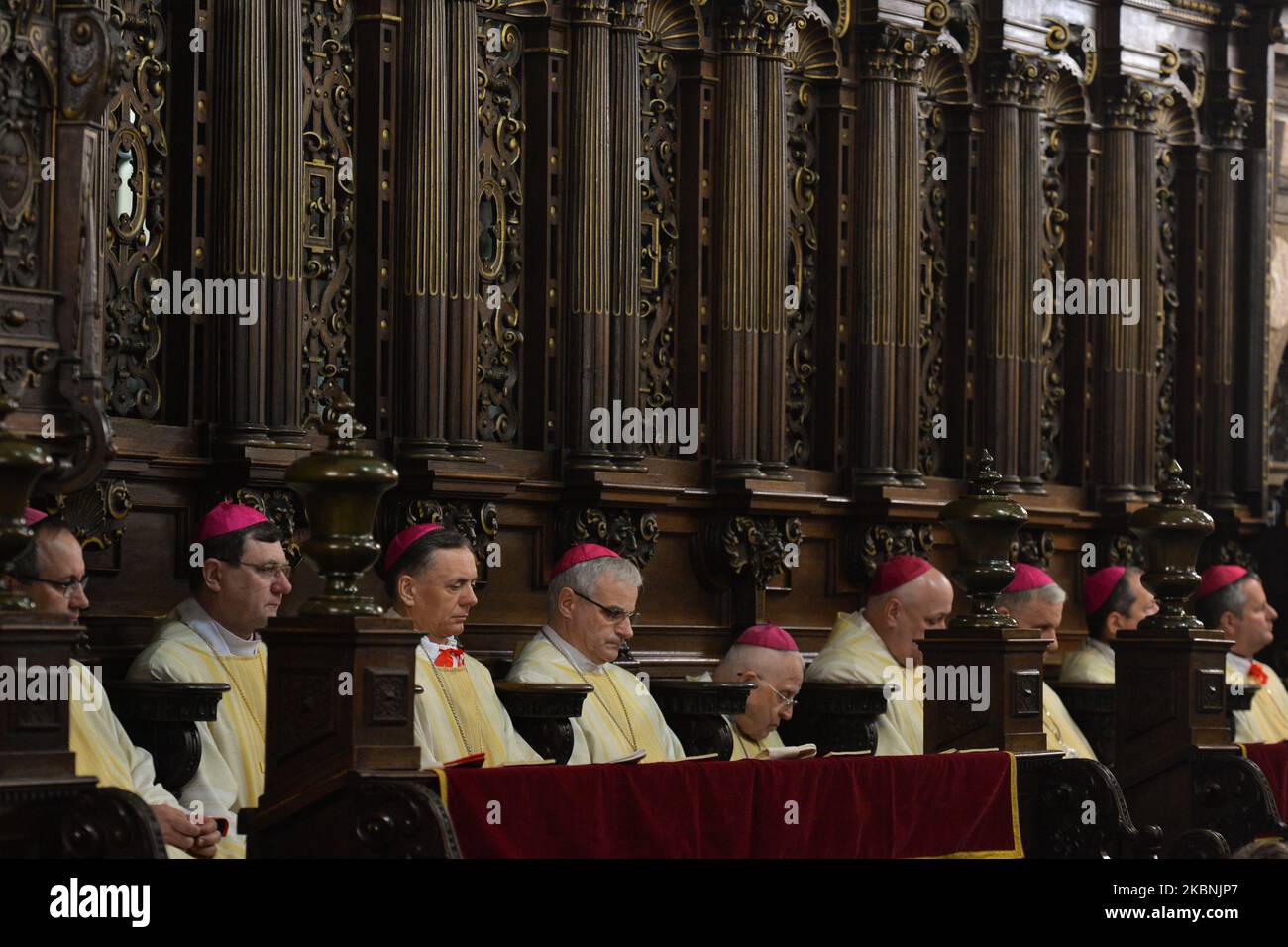 Polish bishops seen in Krakow, during the Holy Mass led by Waclaw Depo ...