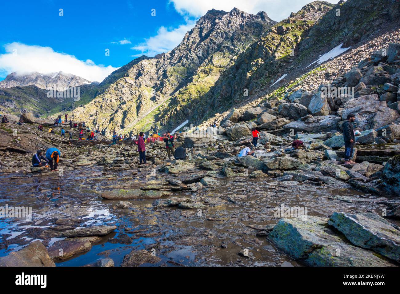 July 14th 2022, Himachal Pradesh India. Devotees offering their prayers ...