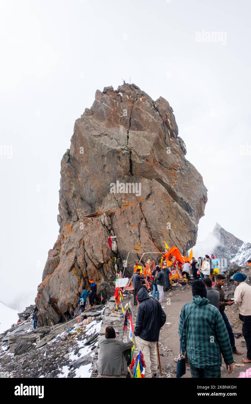 July 14th 2022, Himachal Pradesh India. Devotees offering their prayers ...