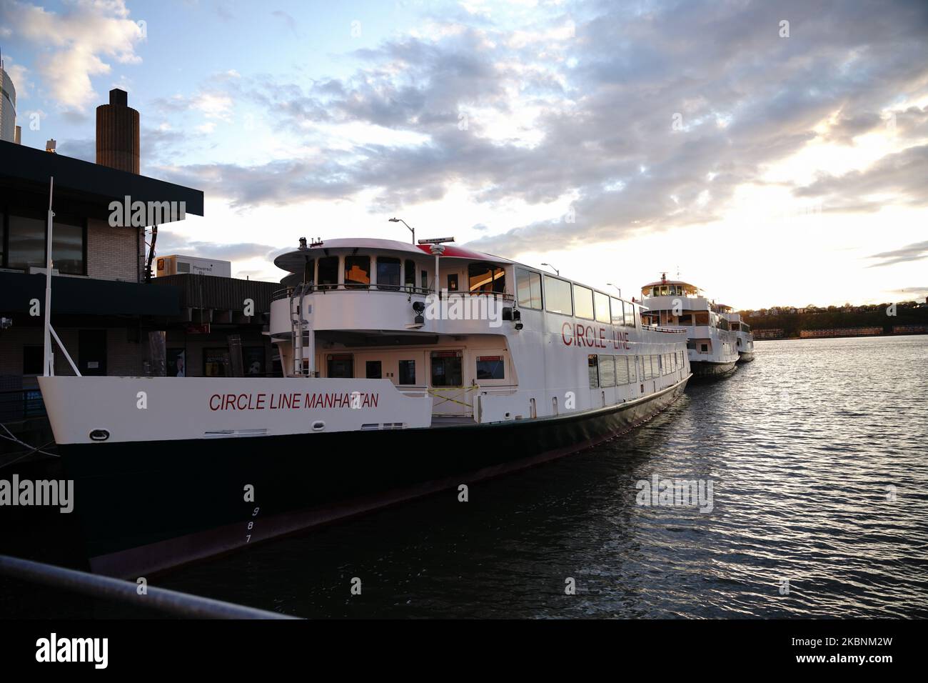 A view of docked sightseeing boats during the coronavirus pandemic on ...