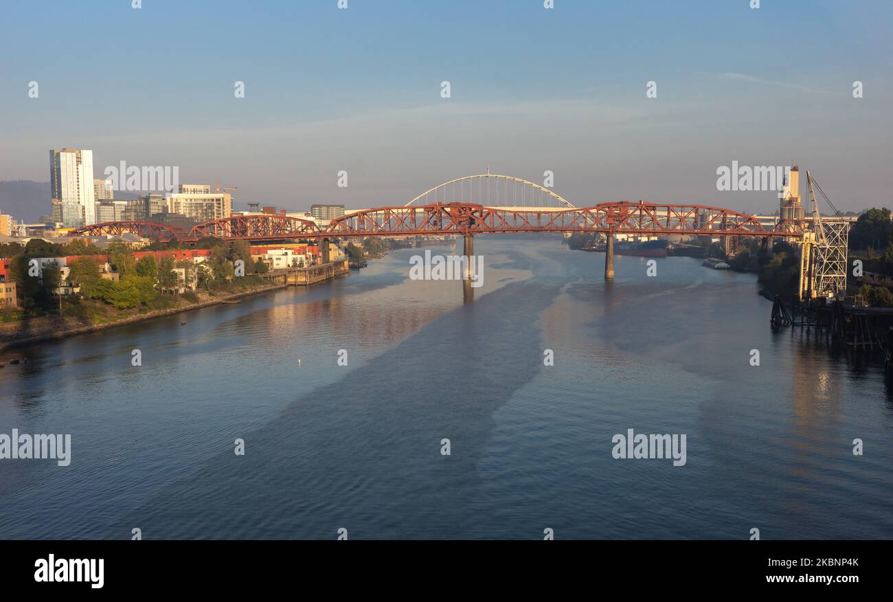 PORTLAND, OREGON, USA - Oct. 14, 2022: Farms metal vehicular and ...
