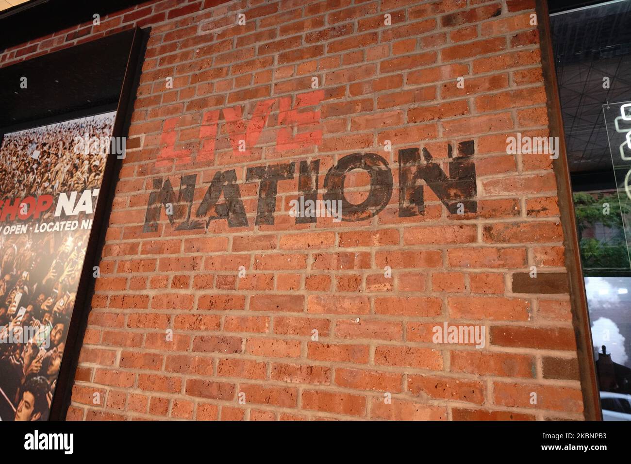 A view of Live Nation logo as seen from Chelsea office during the ...