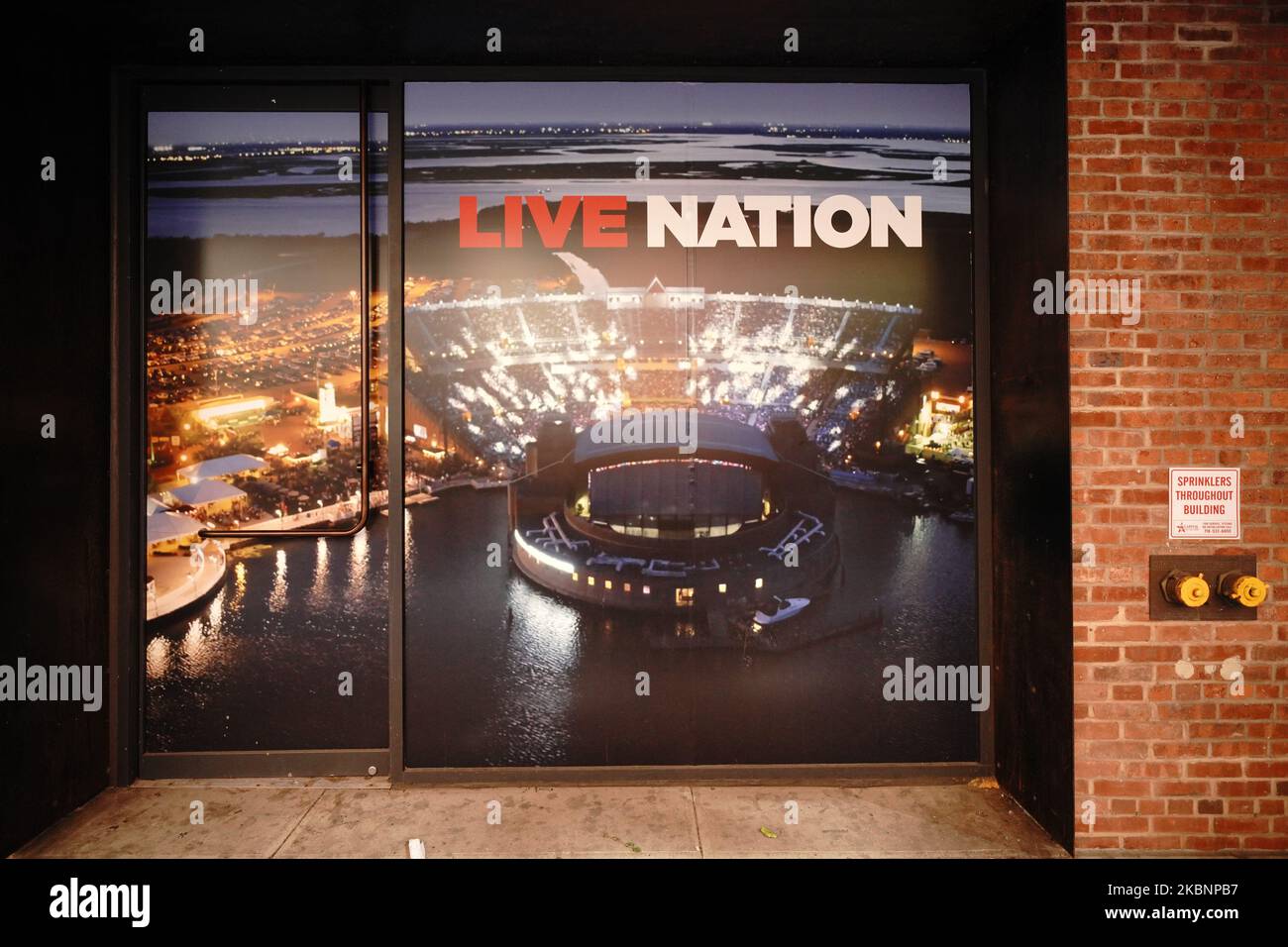 A view of Live Nation logo as seen from Chelsea office during the ...