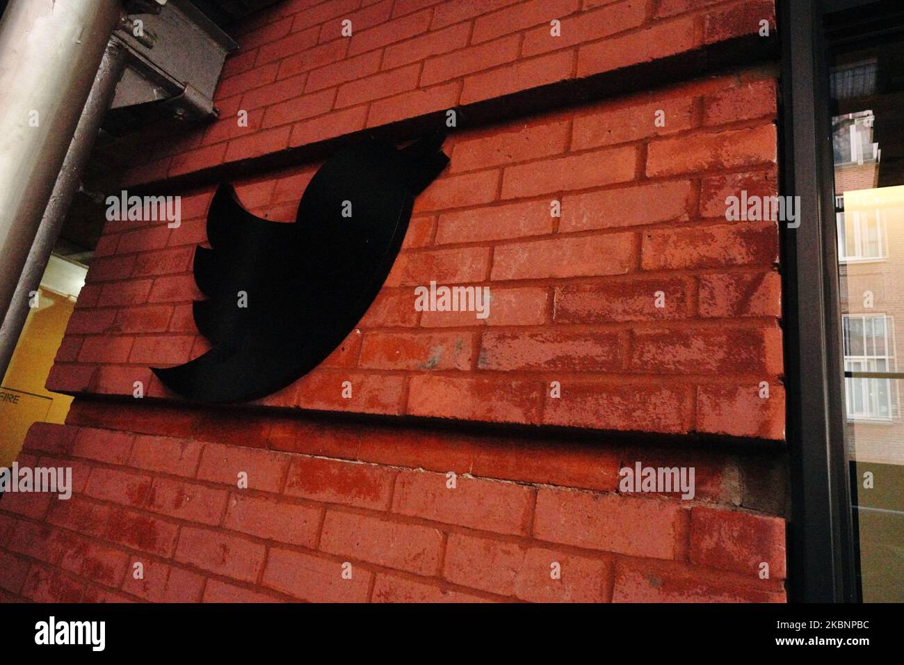 A view of Twitter logo as seen in its Chelsea office during the ...
