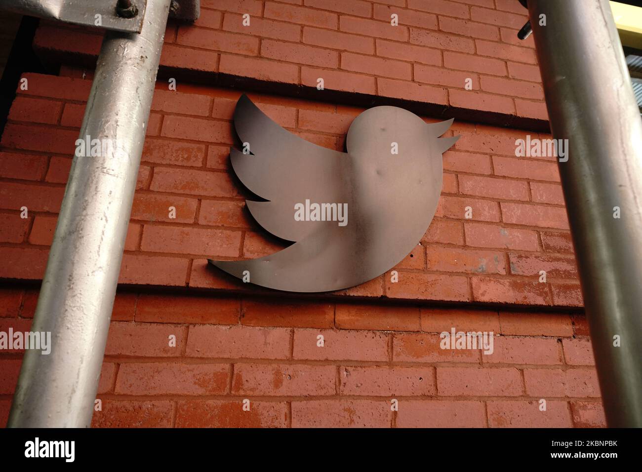 A view of Twitter logo as seen in its Chelsea office during the ...