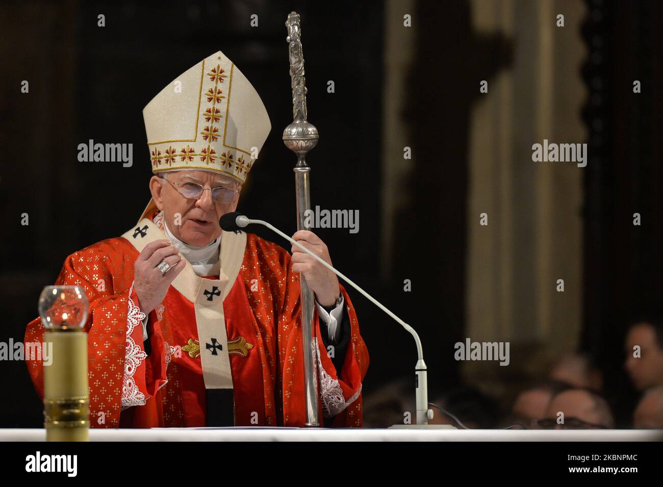 Archbishop of Krakow, Marek Jedraszewski, seen during a mass in Saint ...