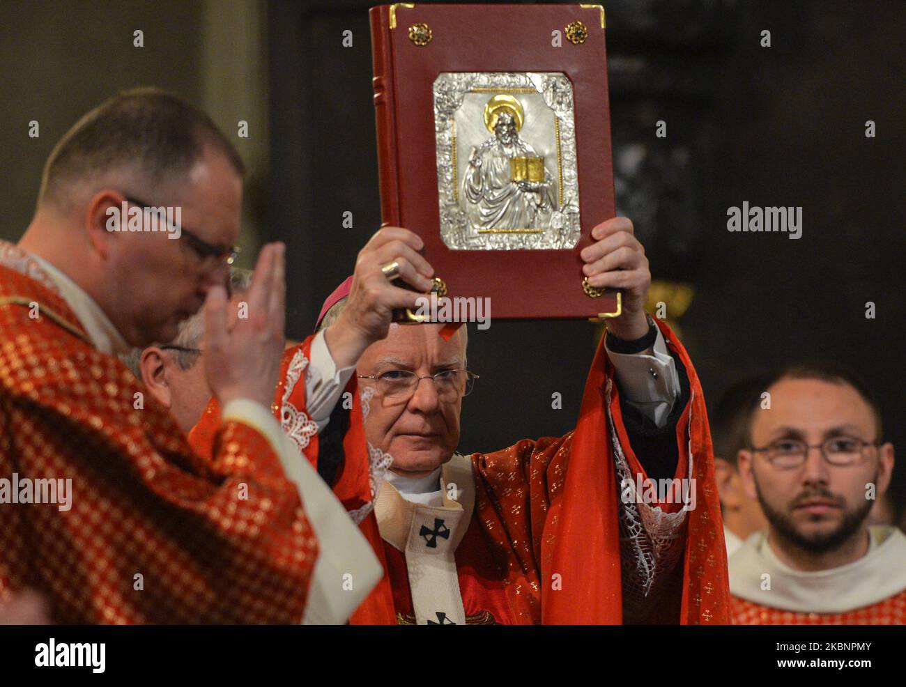 Archbishop of Krakow, Marek Jedraszewski, seen during a mass in Saint ...