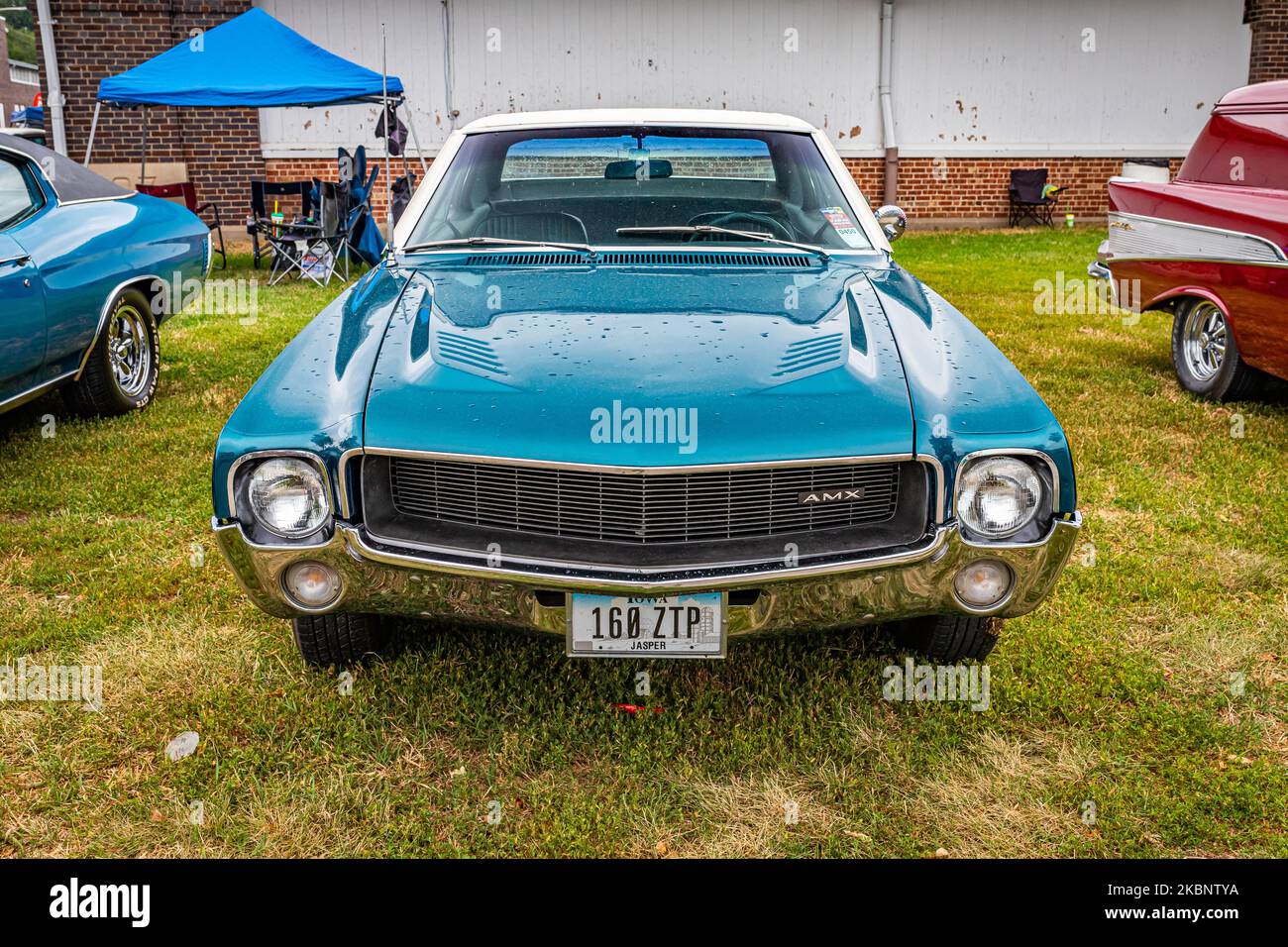 Des Moines, IA - July 01, 2022: High perspective front view of a 1968 ...