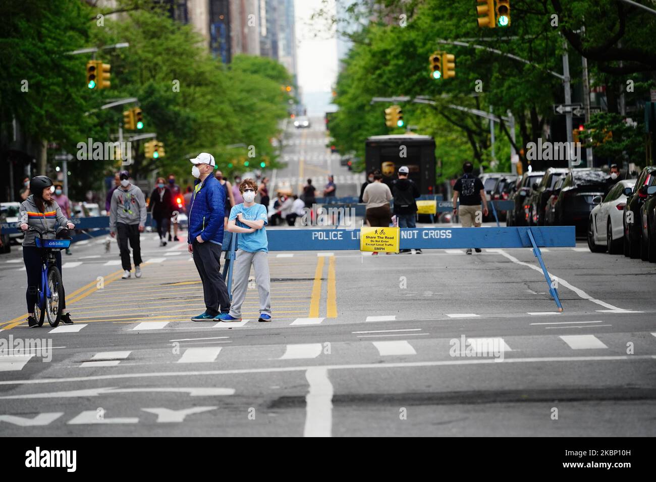 A view of a NYC Open Streets program in Amsterdam Ave. during the ...