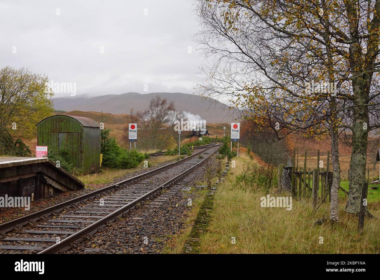 Steam Locomotive 45212 and 45407 Lancashire Fusilier at Rannoch Station ...