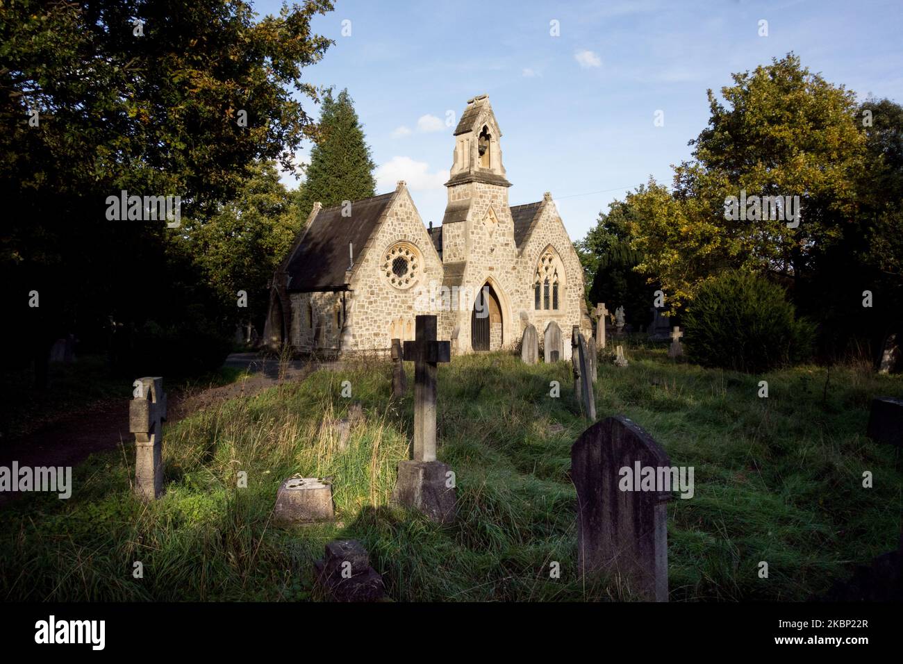 The ragstone chapel at Putney Lower Common Cemetery, Lower Richmond ...