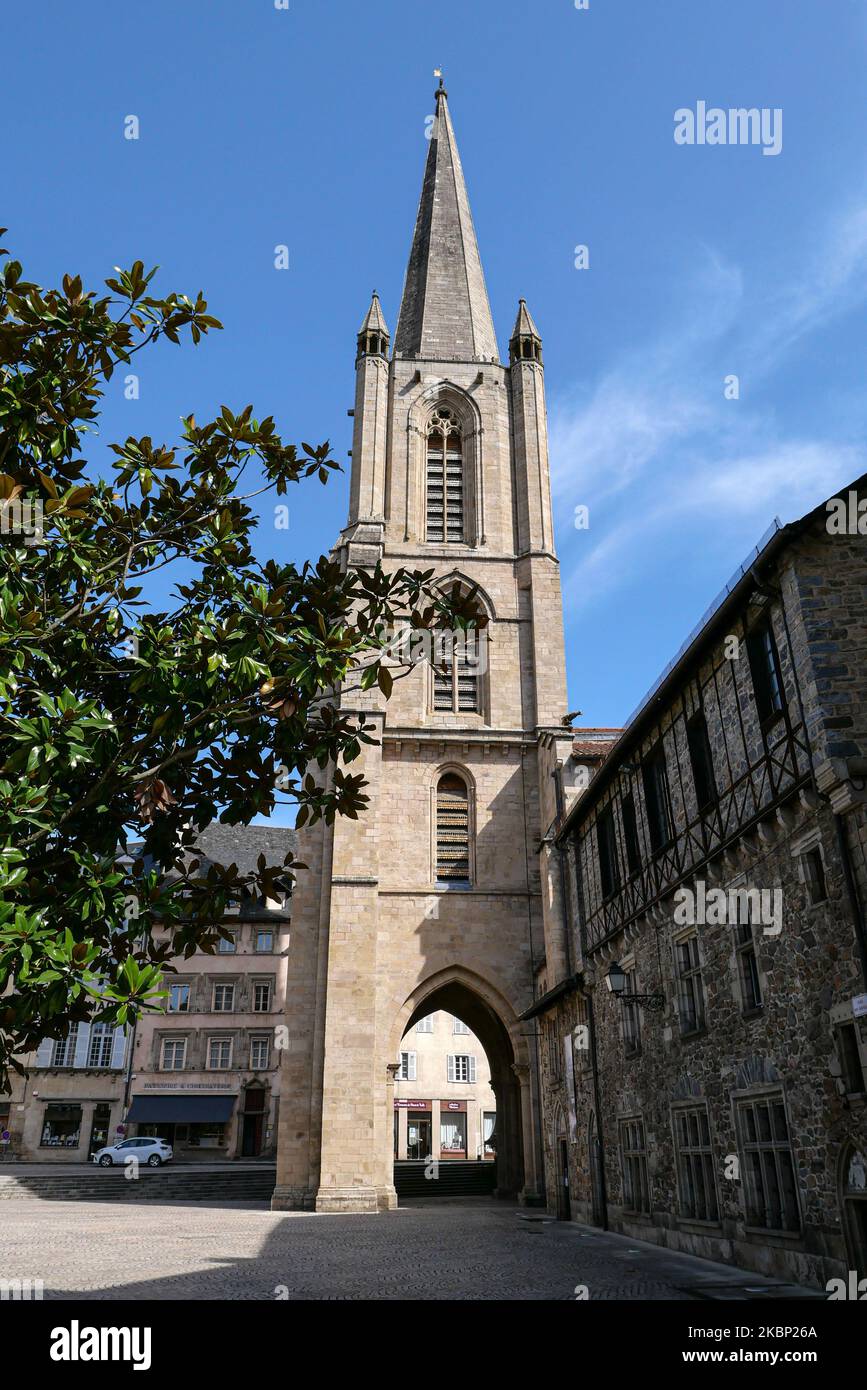 Tulle, central southern France: the steeple of Notre Dame Cathedral ...