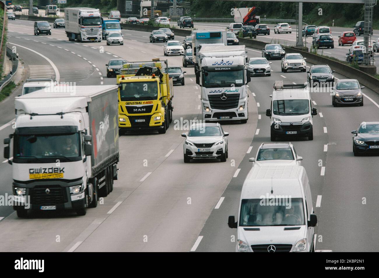 Traffic jam at Autobahn A3 after German government eases the lockdown ...
