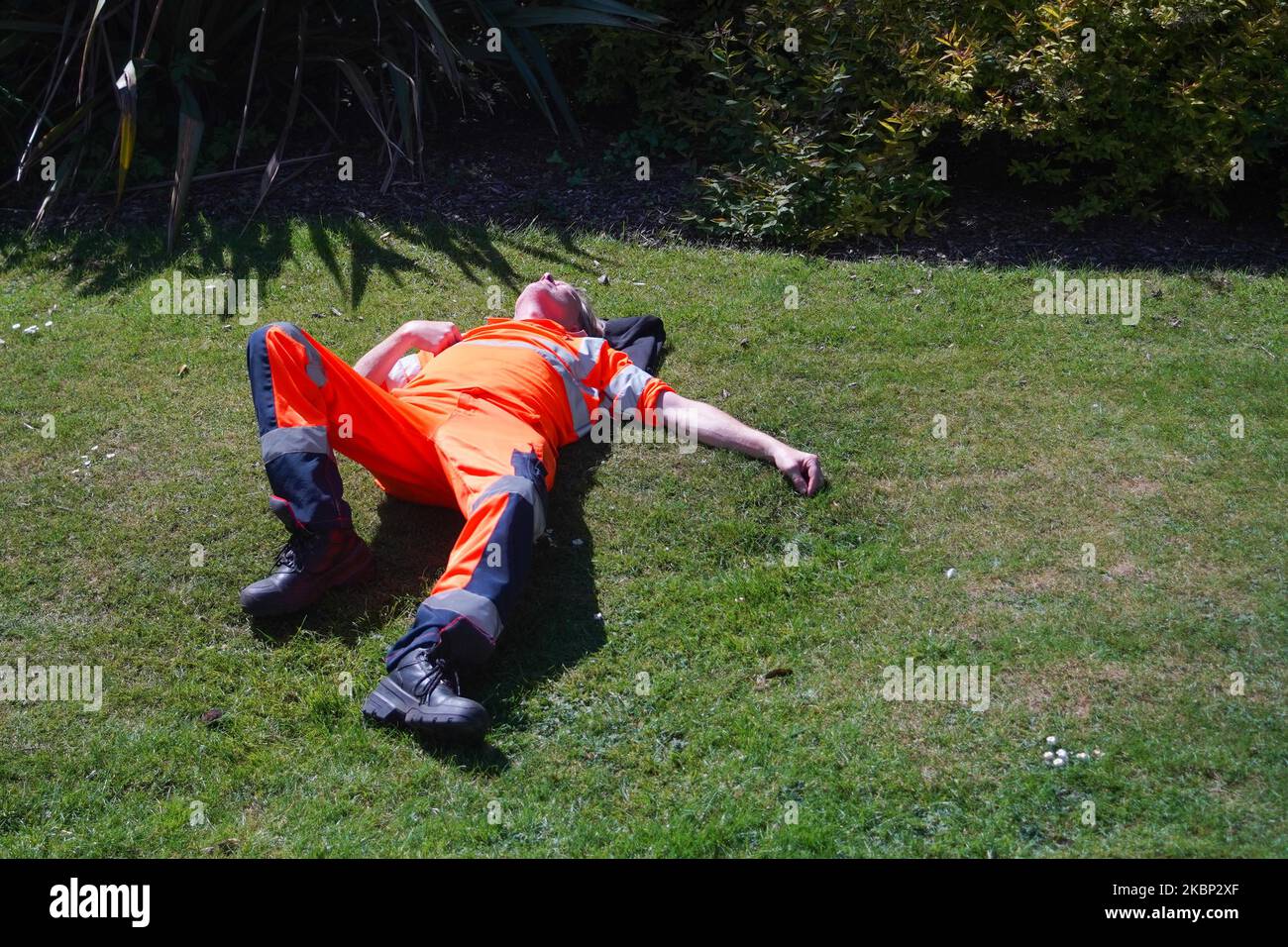 A key worker is sunbathing in the Botanical gardens, Sheffield on 20 ...