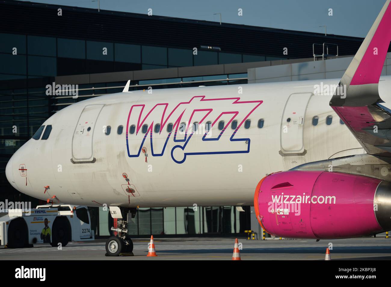 A view of Wizzair grounded plane at the John Paul II Krakow-Balice ...