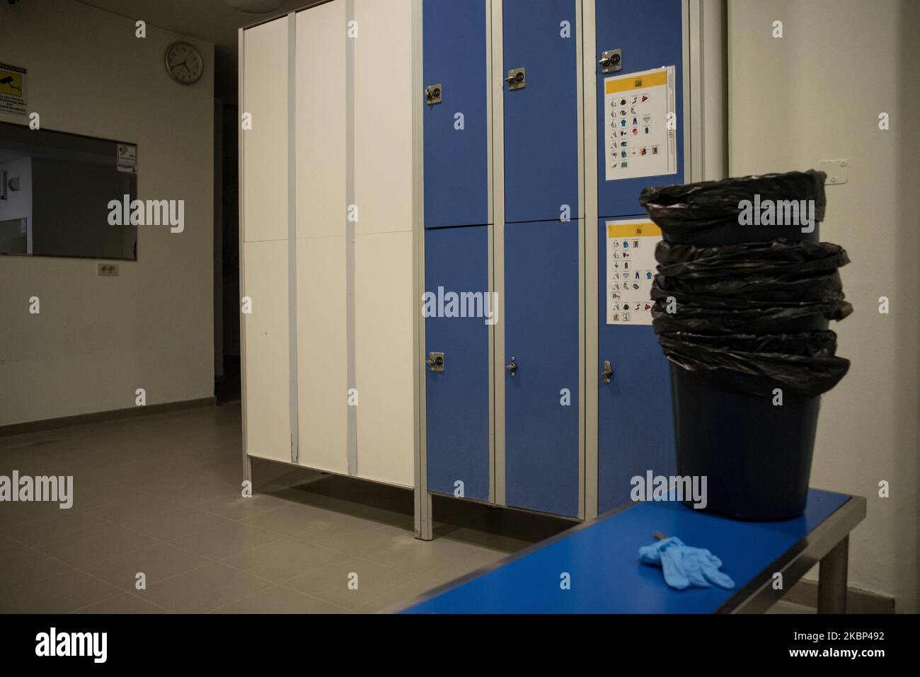 Inside the dressing rooms of the swimming pool, modified to make room ...