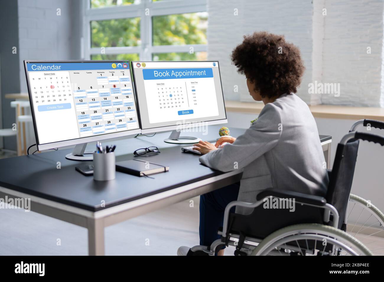 Booking Meeting Appointment On Laptop Computer Online Stock Photo - Alamy