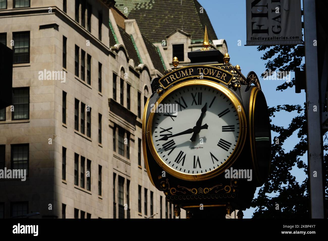 A view of Trump Tower clock outside Trump Tower during the coronavirus ...