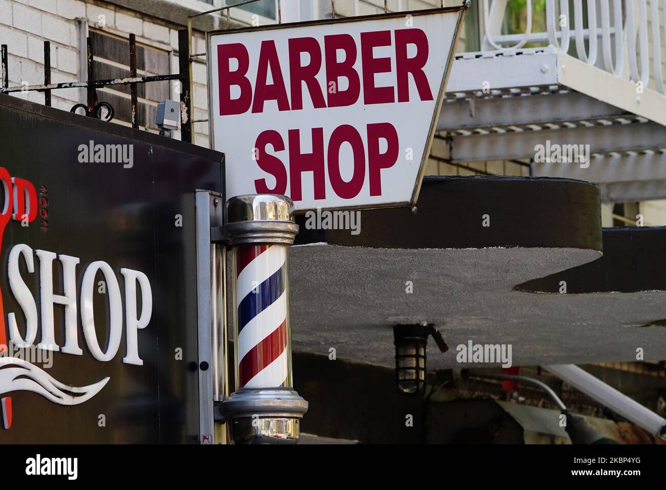 A view of a barber shop in Chelsea during the coronavirus pandemic on ...