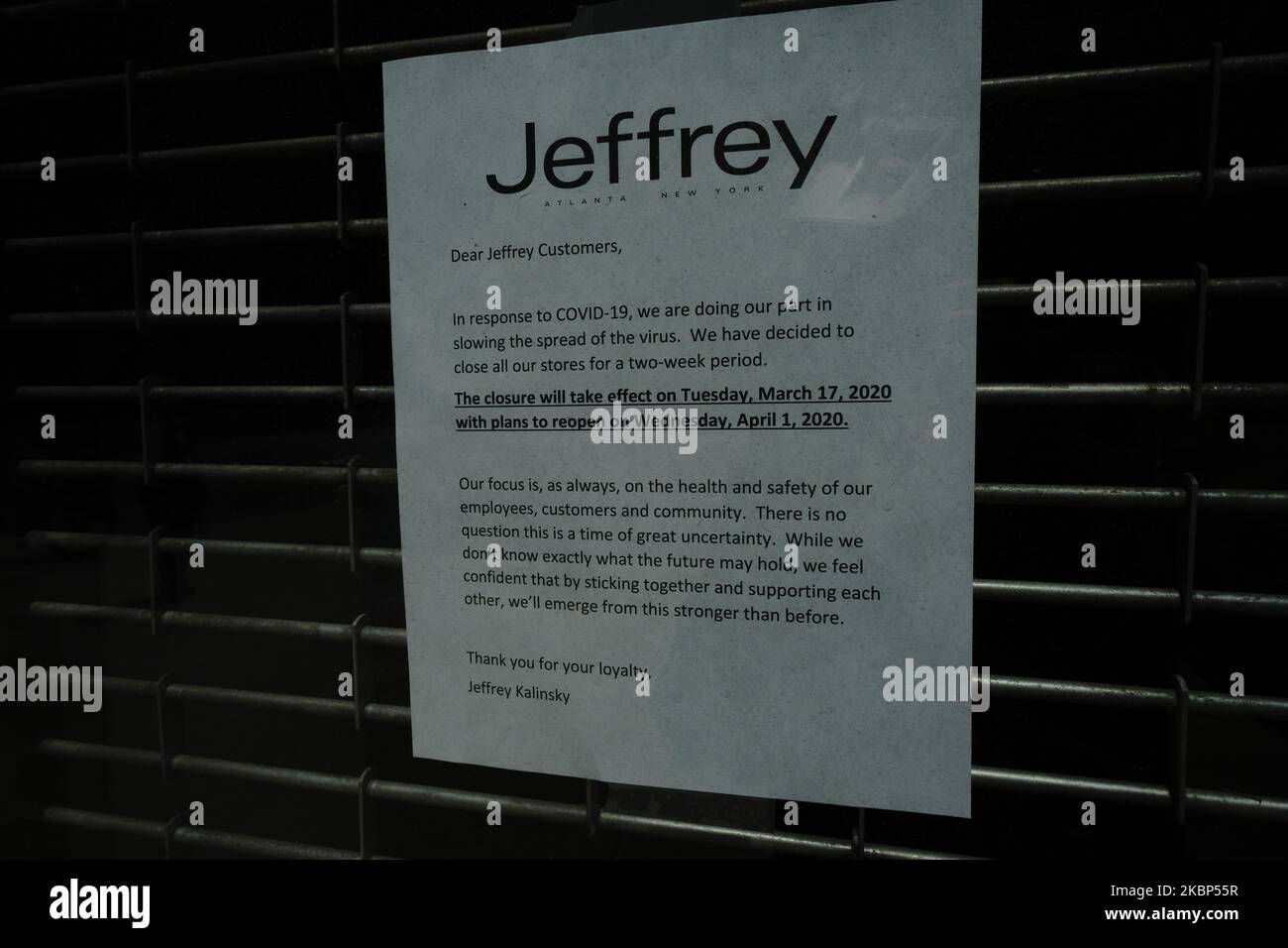 A view of Jeffrey Store during the coronavirus pandemic on May 20, 2020 ...