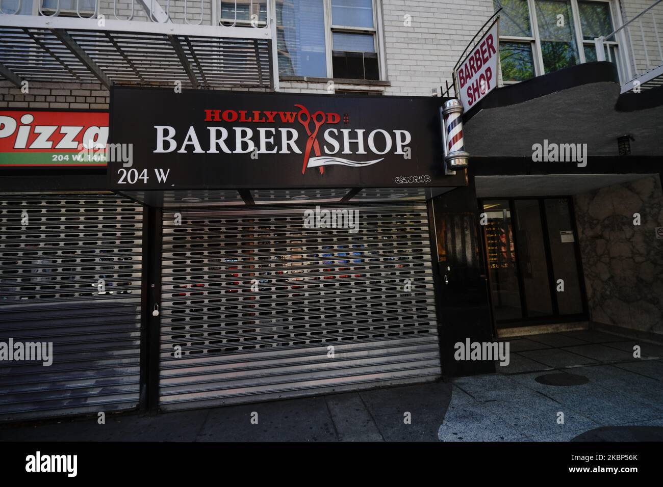 A view of a barber shop in Chelsea during the coronavirus pandemic on ...