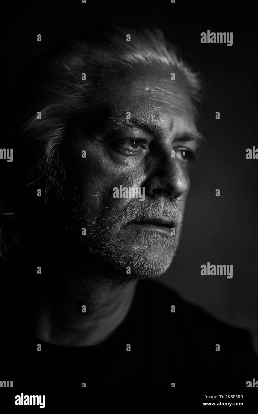 (EDITOR'S NOTE: Image was converted to black an white) Studio session ...