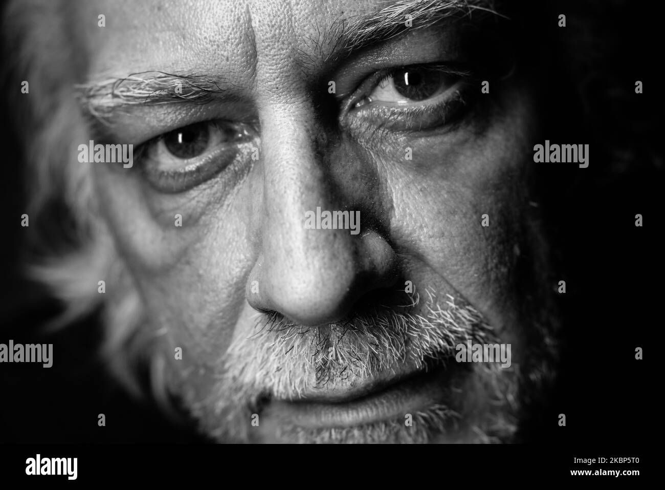 (EDITOR'S NOTE: Image was converted to black an white) Studio session ...