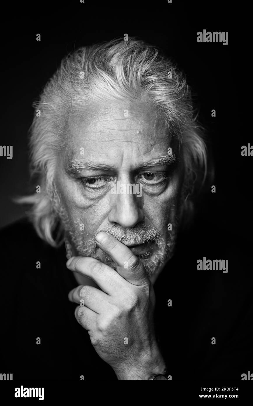 (EDITOR'S NOTE: Image was converted to black an white) Studio session ...