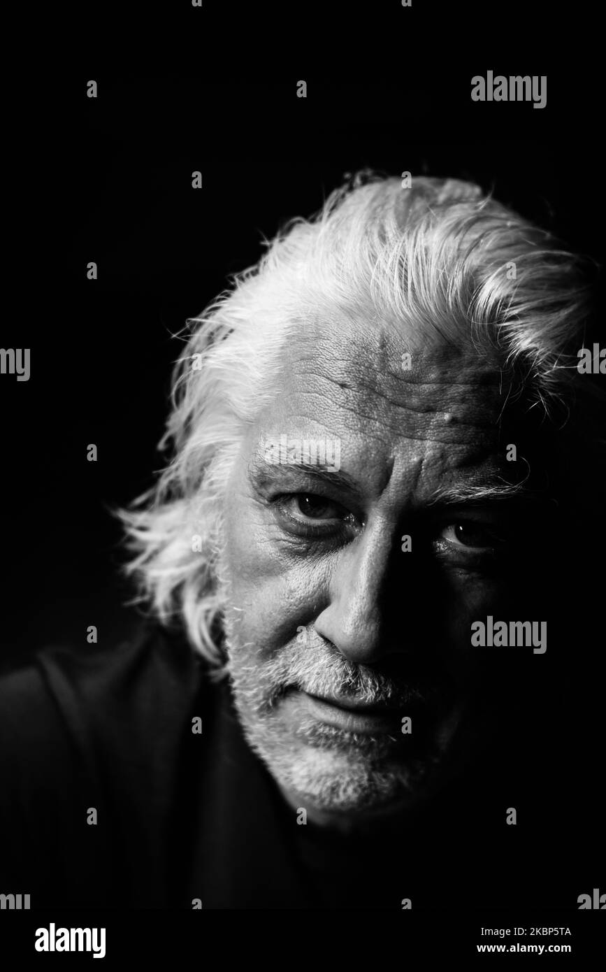 (EDITOR'S NOTE: Image was converted to black an white) Studio session ...