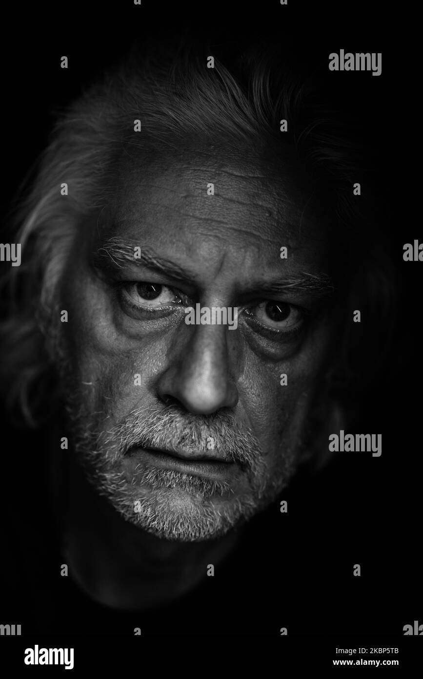 (EDITOR'S NOTE: Image was converted to black an white) Studio session ...