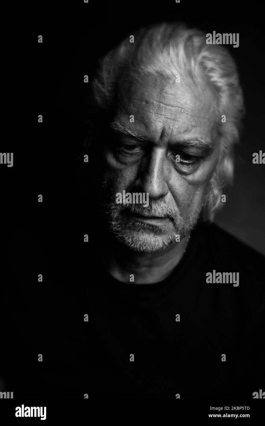 (EDITOR'S NOTE: Image was converted to black an white) Studio session ...